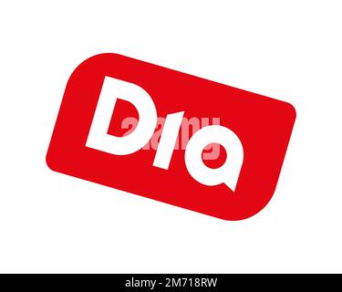 DIA supermarket chain, rotated logo, white background Stock Photo - Alamy
