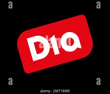 DIA supermarket chain, rotated logo, white background Stock Photo - Alamy