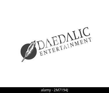 Daedalic Entertainment, rotated logo, white background Stock Photo - Alamy