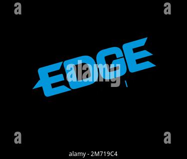 EDGE Tech, rotated logo, black background B Stock Photo - Alamy