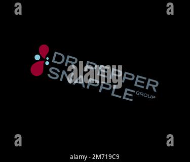 Dr Pepper Snapple Group, rotated logo, black background Stock Photo - Alamy