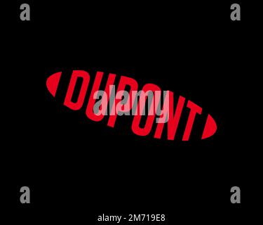 DuPont 1802-2017, rotated logo, black background Stock Photo - Alamy