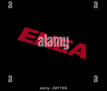 ENEA AB, rotated logo, black background Stock Photo - Alamy