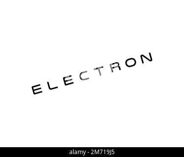 Electron rocket, rotated logo, white background B Stock Photo - Alamy
