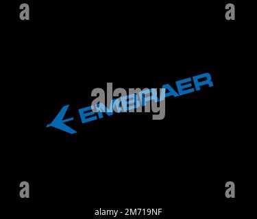 Embraer, rotated logo, black background B Stock Photo - Alamy
