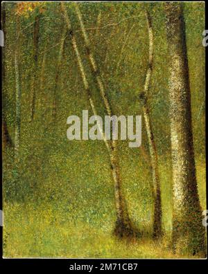 The Forest at Pontaubert - by Georges Seurat, 1881 Stock Photo - Alamy