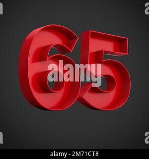 A 3D render of red block digits of the number 42 on a black background ...