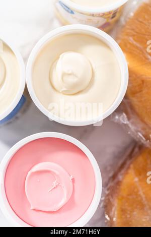 Mermaid themed 3 layer vanilla cake Stock Photo - Alamy