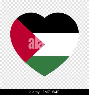 Flag of Palestine in heart shape. Palestine national symbol. Vector ...