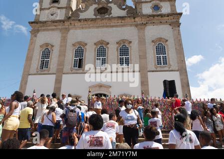 Catholic priest in front of the cross of the St. Thomas Christians, Mar ...