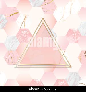 Gold triangle frame on pink background vector Stock Vector Image & Art ...