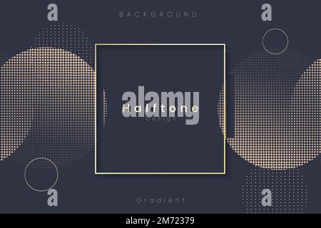 Square frame on halftone navy blue background vector Stock Vector Image ...