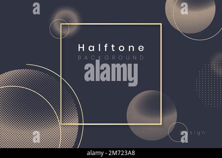 Square frame on halftone navy blue background vector Stock Vector Image ...