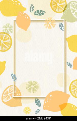 Lemon patterned background with design space vector Stock Vector Image ...