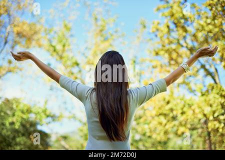 Rear view shot of a relaxed woman walking along a beach Stock Photo - Alamy