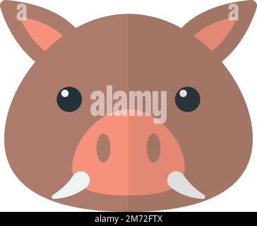 Boar color element. Hand drawn animals. Cartoon characters set ...