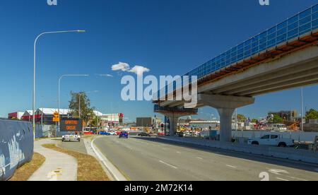 Construction of the 'Sydney Gateway' road expansion and overhead ...