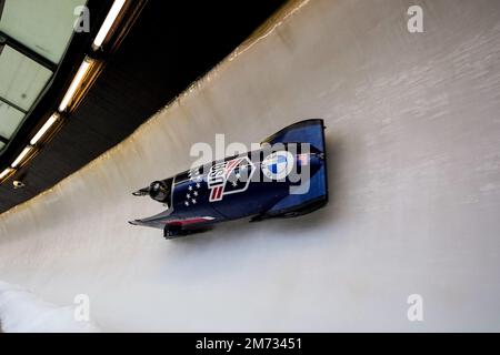 Riley Compton of the United States competes in the women's monobob ...
