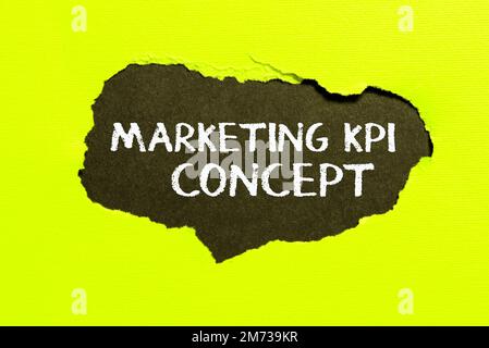 Hand writing sign Marketing Kpi Concept. Business idea measure ...