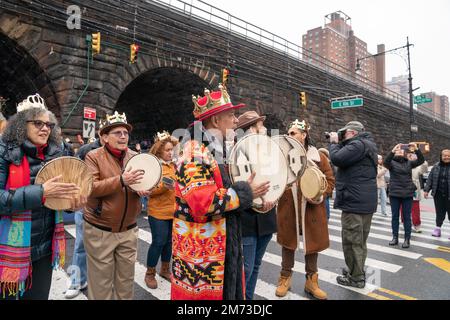 Atmosphere during Three Kings celebration and parade on 106th stree in ...