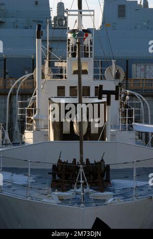 HMS Monitor M33 a British WW1 ship in dry dock HMNB having recently ...