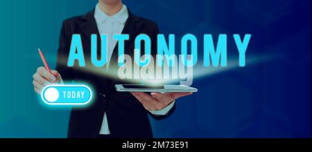 Inspiration showing sign Autonomy. Word for vehicle that can guide ...