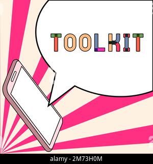 Writing displaying text Toolkit. Concept meaning set of tools kept in a ...
