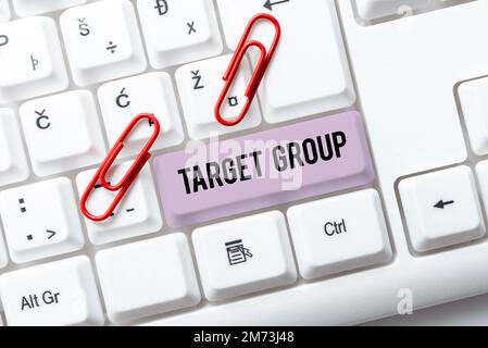 Hand writing sign Target Group. Business showcase Particular showing ...