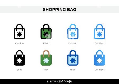 Shopping bag icons in different style. Shopping bag icons set. Holiday ...