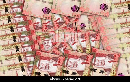3D Illustration Saudi Arabia 100 Riyal money banknote Stock Photo - Alamy
