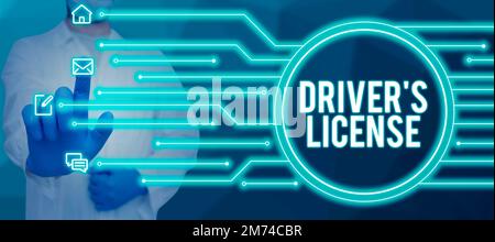 Conceptual caption Driver's License, Word Written on a document ...