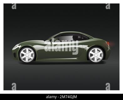 Green car on black background icon Stock Vector Image & Art - Alamy
