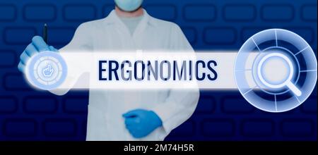 Hand writing sign Ergonomics. Internet Concept fitting or designing a ...