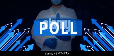 Conceptual caption Poll. Business overview Record of the number of ...