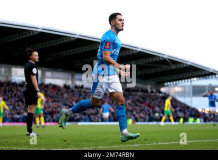 Chesterfield's Armando Dobra celebrates scoring their side's third goal ...