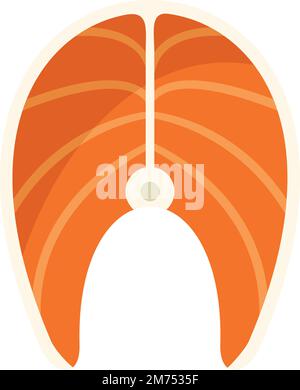 Cat fish slice food icon flat vector. Animal snack. Full container ...