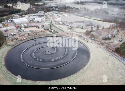 Aerial view of Scottish Water Seafield Wastewater Treatment Works ...
