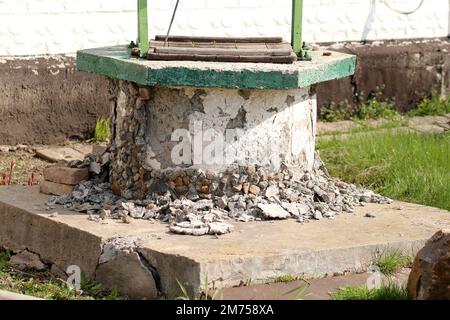 Old ruined column and destroyed stone in phaselis temple turkey asia ...