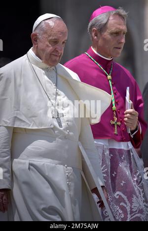 Pope Benedict XVI leads a canonization ceremony in St. Peter's Basilica ...