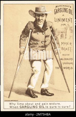 Advertisement for Merchant's Gargling Oil; circa 1900 Stock Photo - Alamy