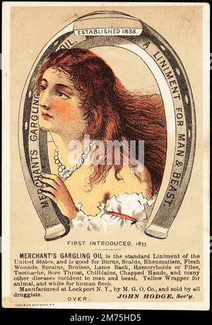 Advertisement for Merchant's Gargling Oil; circa 1900 Stock Photo - Alamy