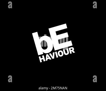 Behaviour Interactive, rotated logo, black background B Stock Photo - Alamy