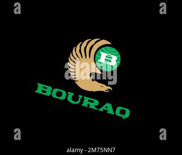 Bouraq Indonesia Airline, rotated logo, black background Stock Photo ...