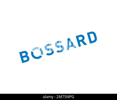 Bossard Holding AG, rotated logo, black background B Stock Photo - Alamy