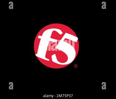F5 Networks, rotated logo, black background Stock Photo - Alamy