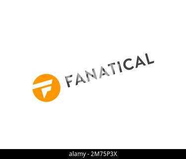 Fanatical company, rotated logo, white background B Stock Photo - Alamy