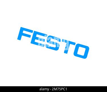 Festo, rotated logo, white background Stock Photo - Alamy