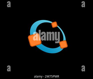 GNU Octave, rotated logo, black background B Stock Photo - Alamy