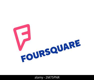 Foursquare City Guide, rotated logo, black background Stock Photo - Alamy