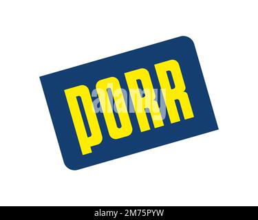 Porr, rotated logo, white background B Stock Photo - Alamy